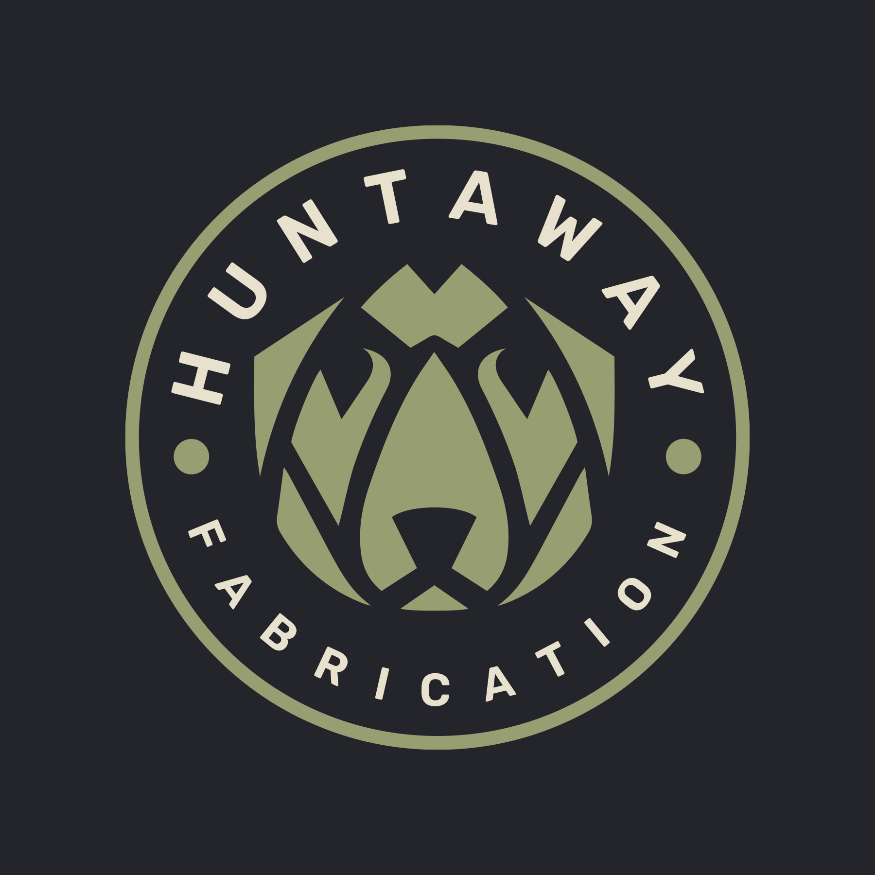 Dog Face Logo • Huntaway Fabrication • White Rabbit